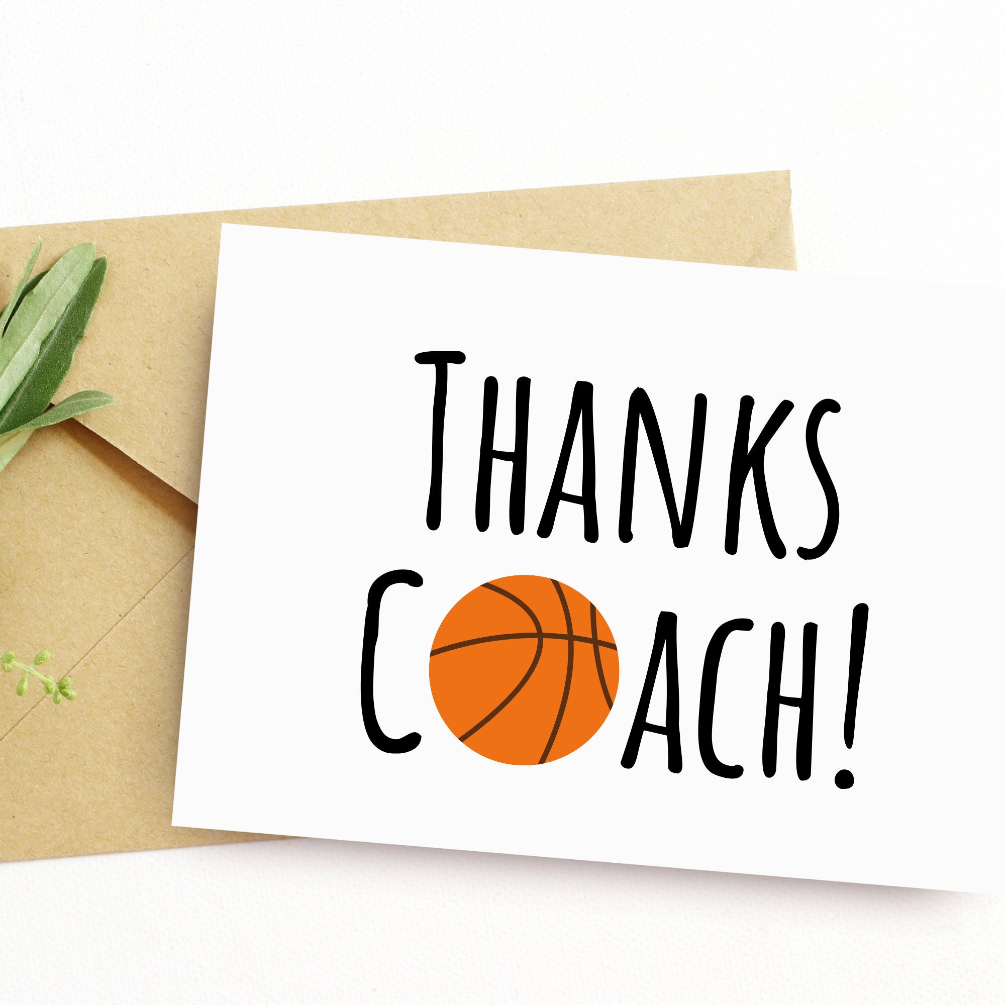 Thank You Card for Basketball Coach Gift Girls Basketball Coach Card ...