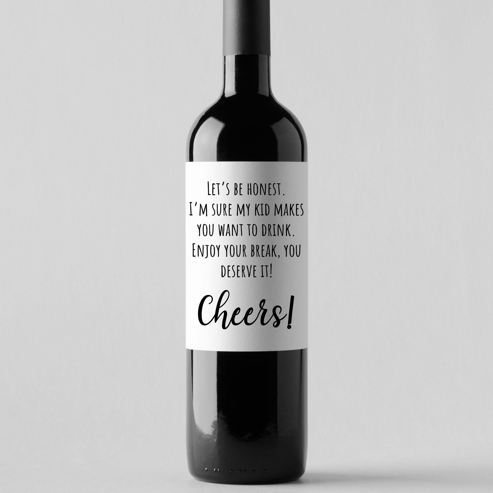 Funny Teacher Wine Label School Staff Appreciation Gift for Wine Lover ...