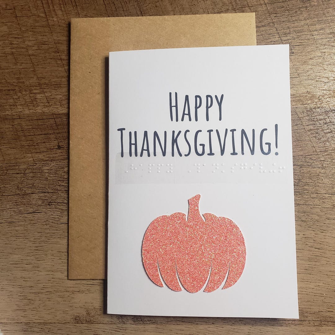Braille Card for Thanksgiving Card for Kids Blind Tactile Card Large ...