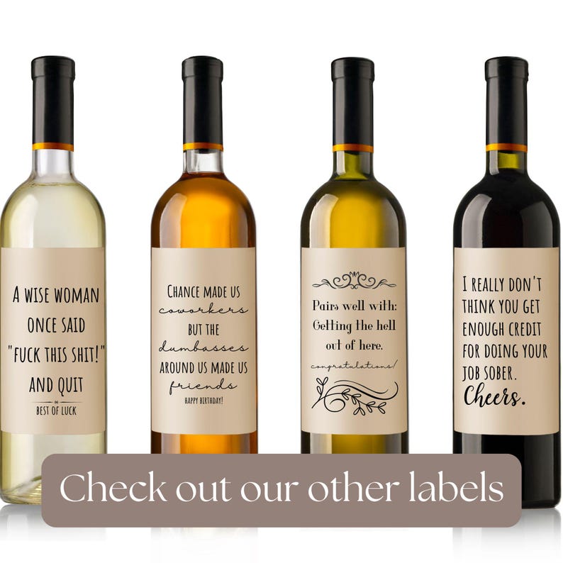 Funny Teacher Wine Label School Staff Appreciation Gift for Wine Lover ...