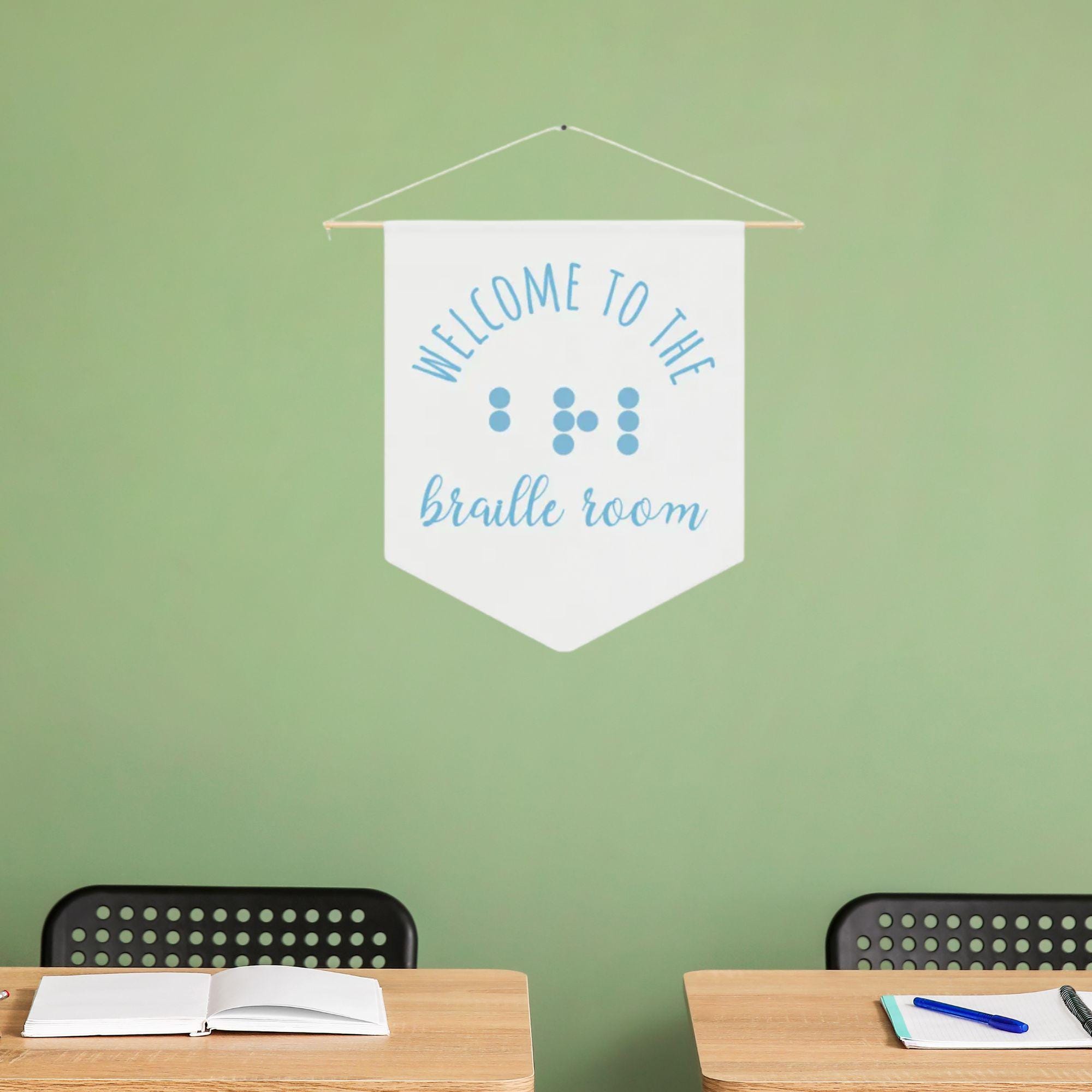 Customizable Braille Room Wall Decor Pennant TVI Back to School ...