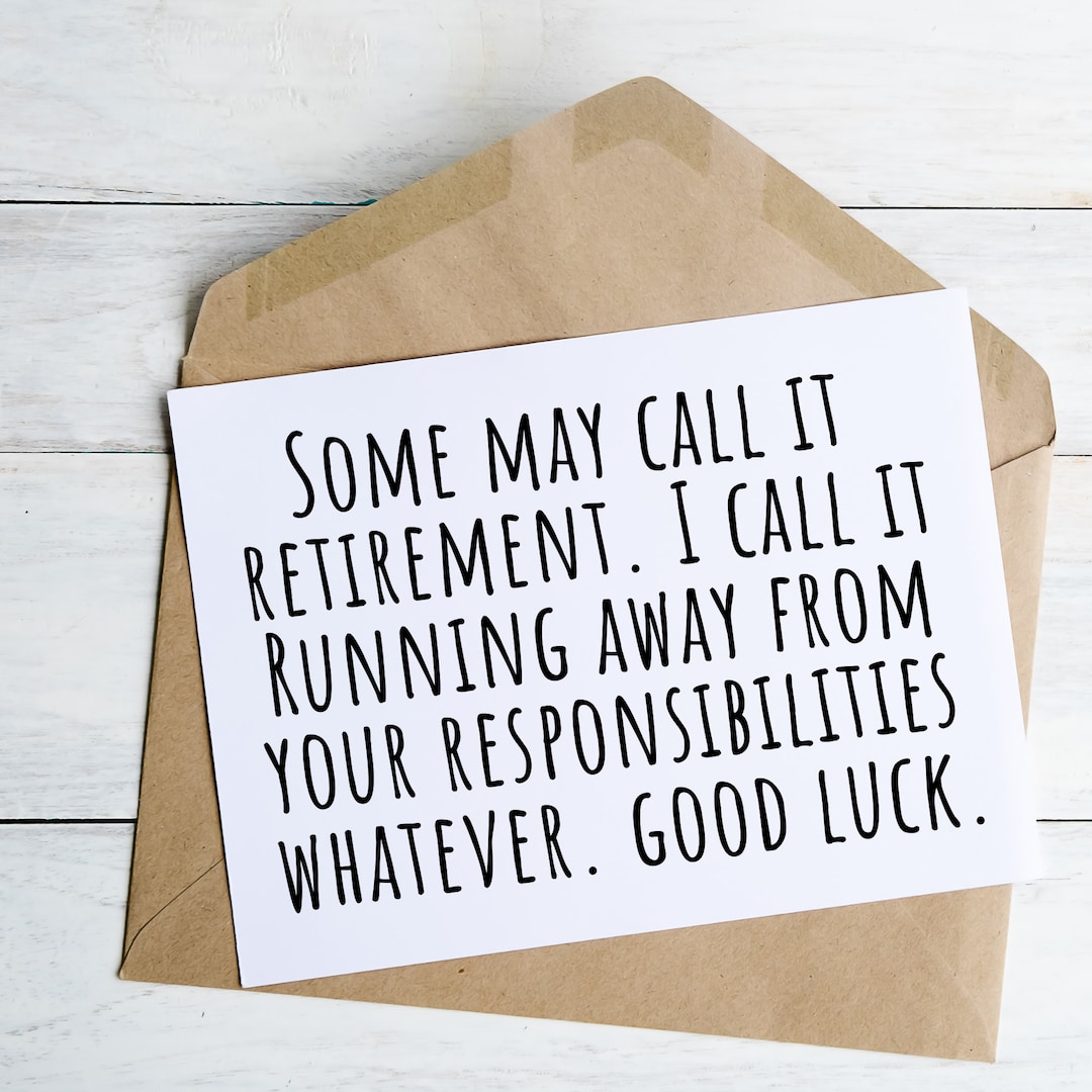 Funny Retirement Card for Her Retirement Gift for Him Card for Boss ...