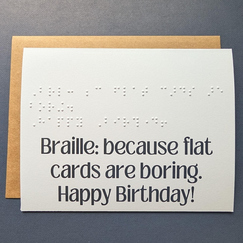 Braille Birthday Card for Friend Funny Greeting Card for Her Gift Idea ...