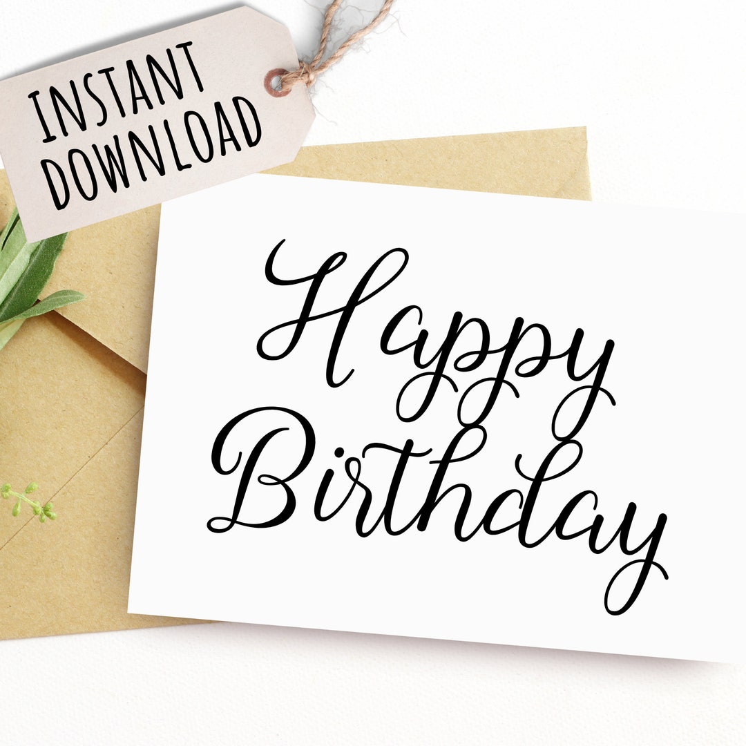 Birthday Card For Her Instant Download Simple Birthday Card For Women