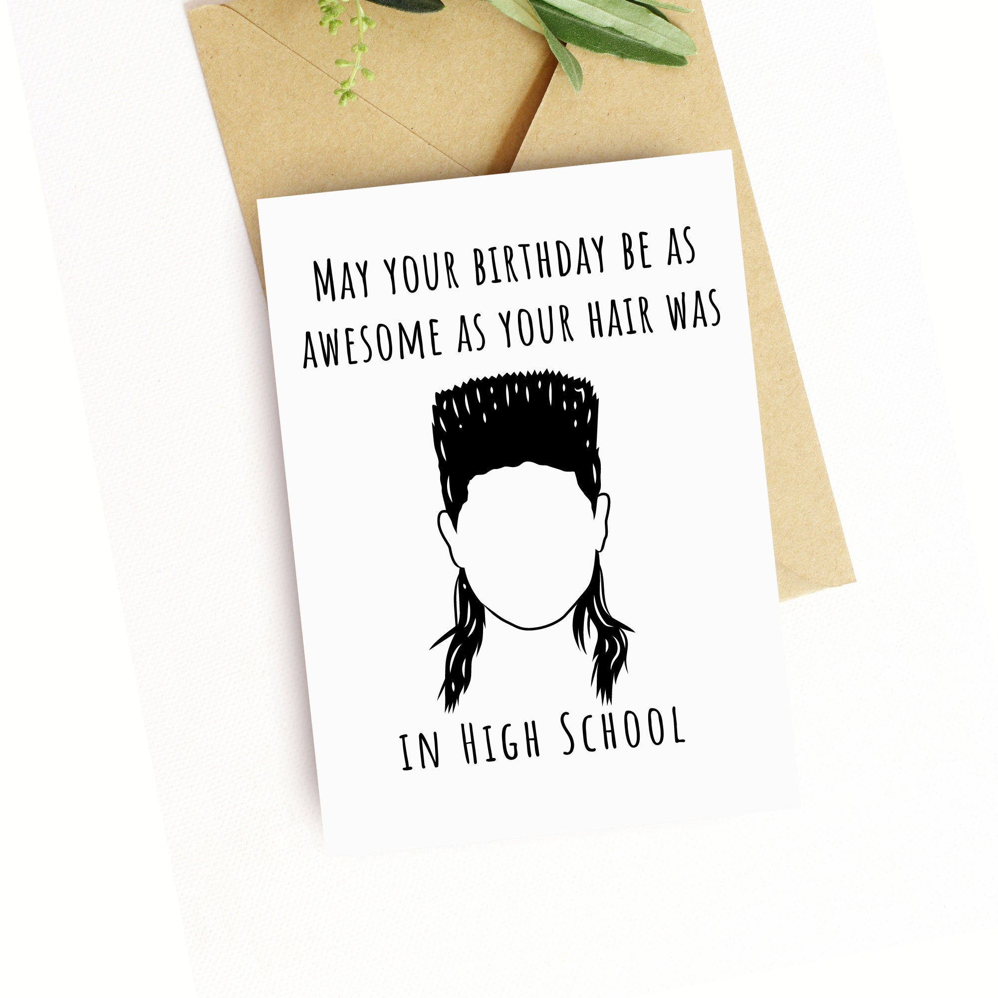 Funny Mullet Birthday Card for Friend Gift Idea for Brother Birthday ...