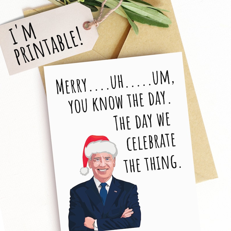 Printable Joe Biden Christmas Card Happy Holidays Funny Biden Card for ...