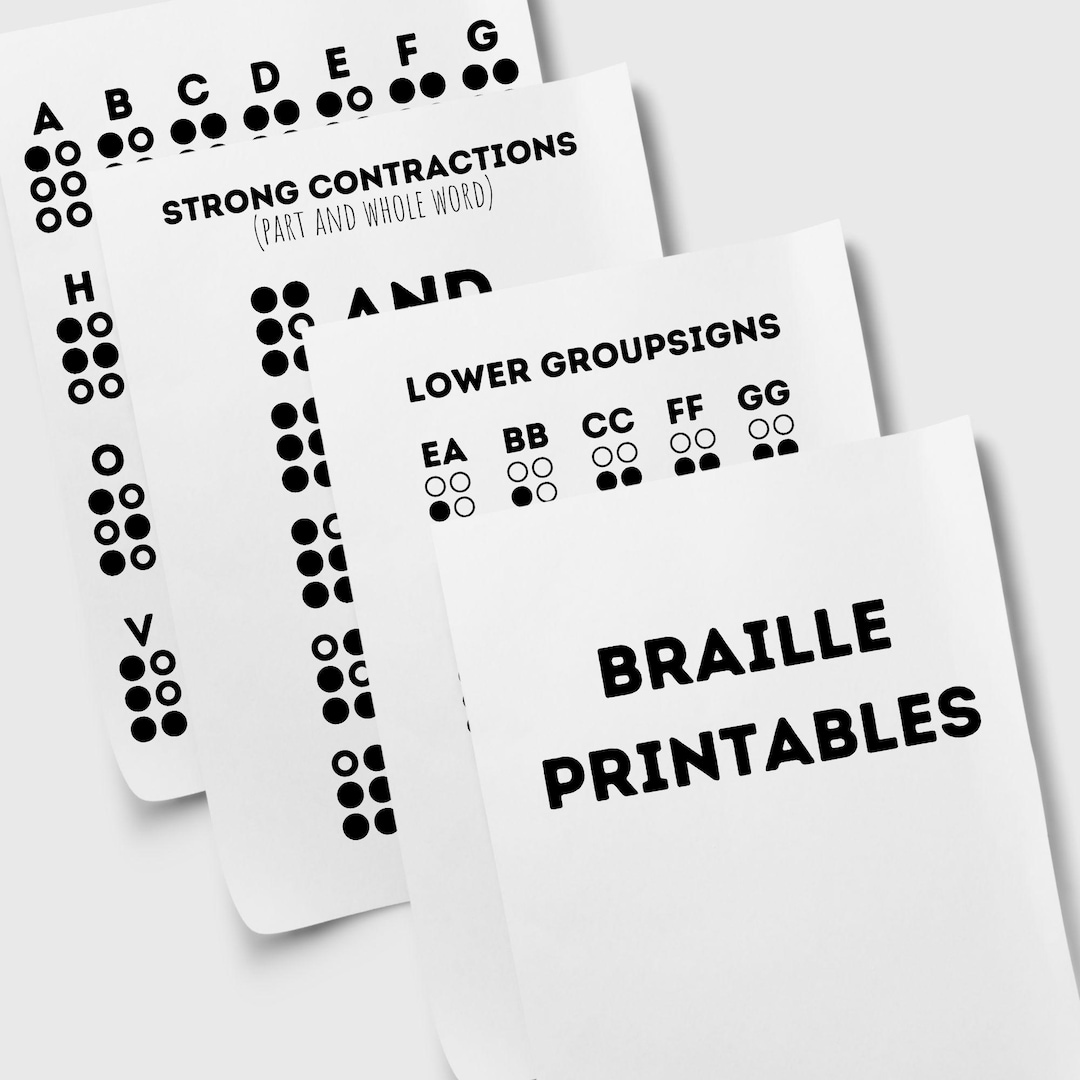 Printable Braille Charts Teaching Guide for Classroom or Tutoring ...