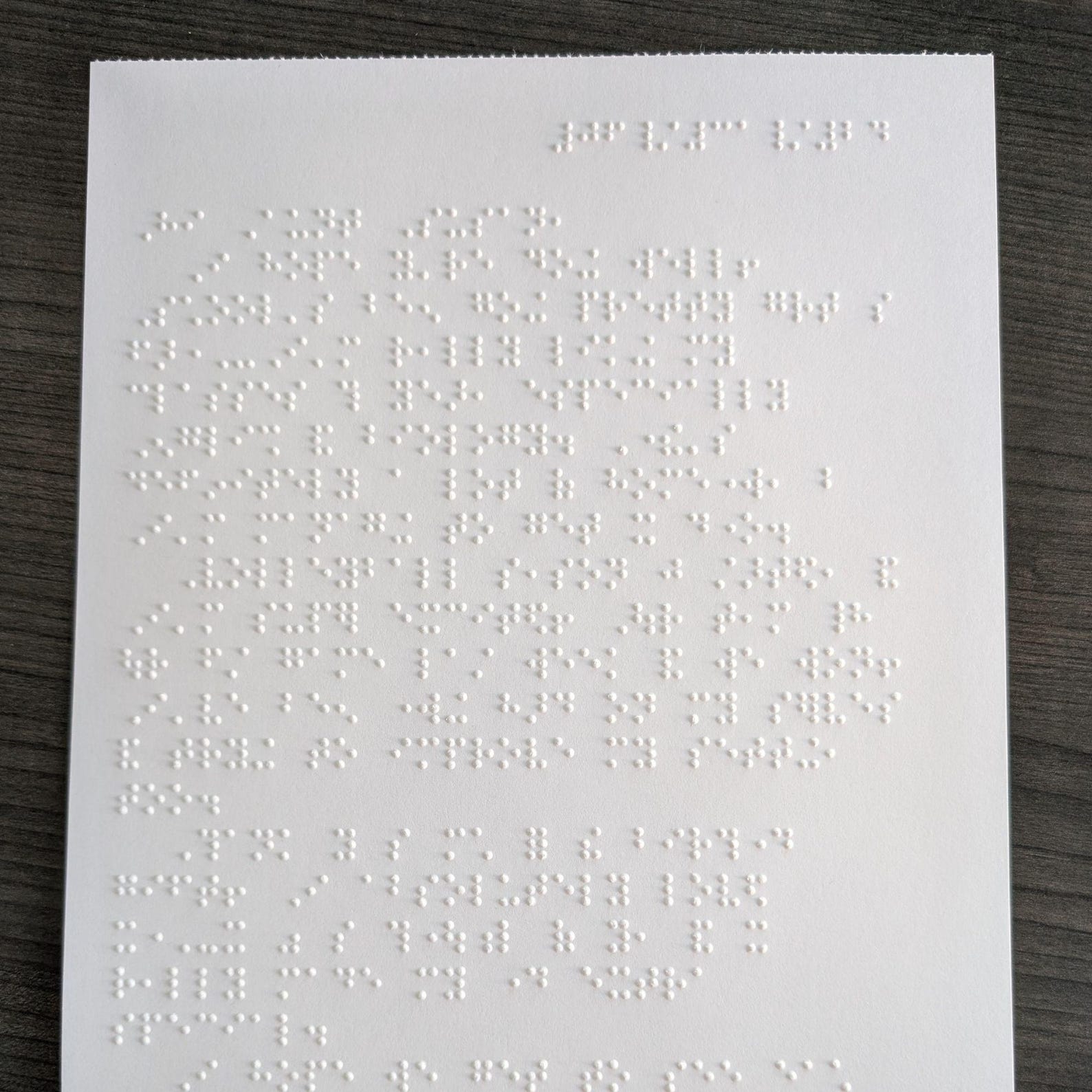 Custom Braille Letter Personalized Tactile Note Gift for Blind or ...