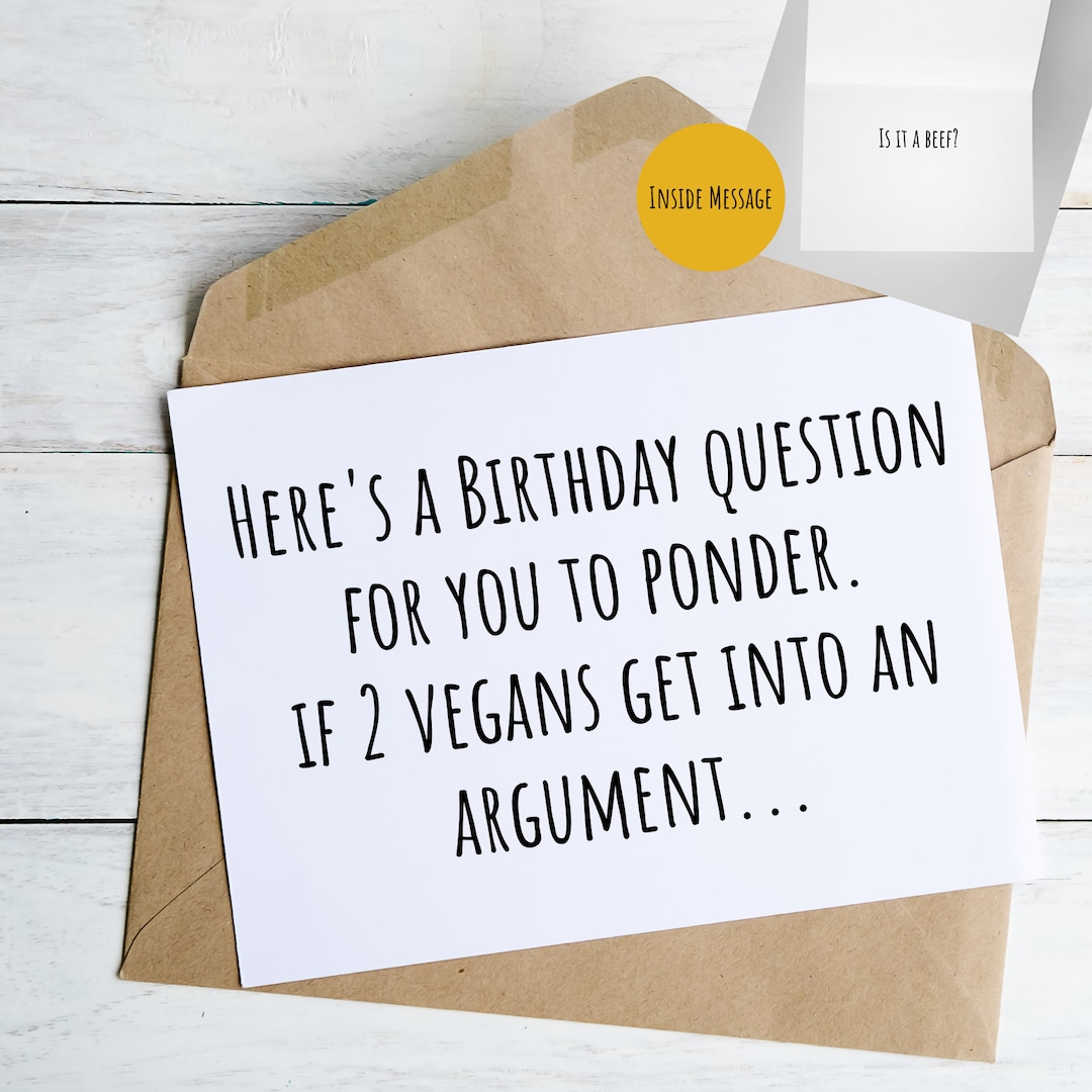 Funny Vegetarian Birthday Card for Him Dad Birthday Card Husband ...
