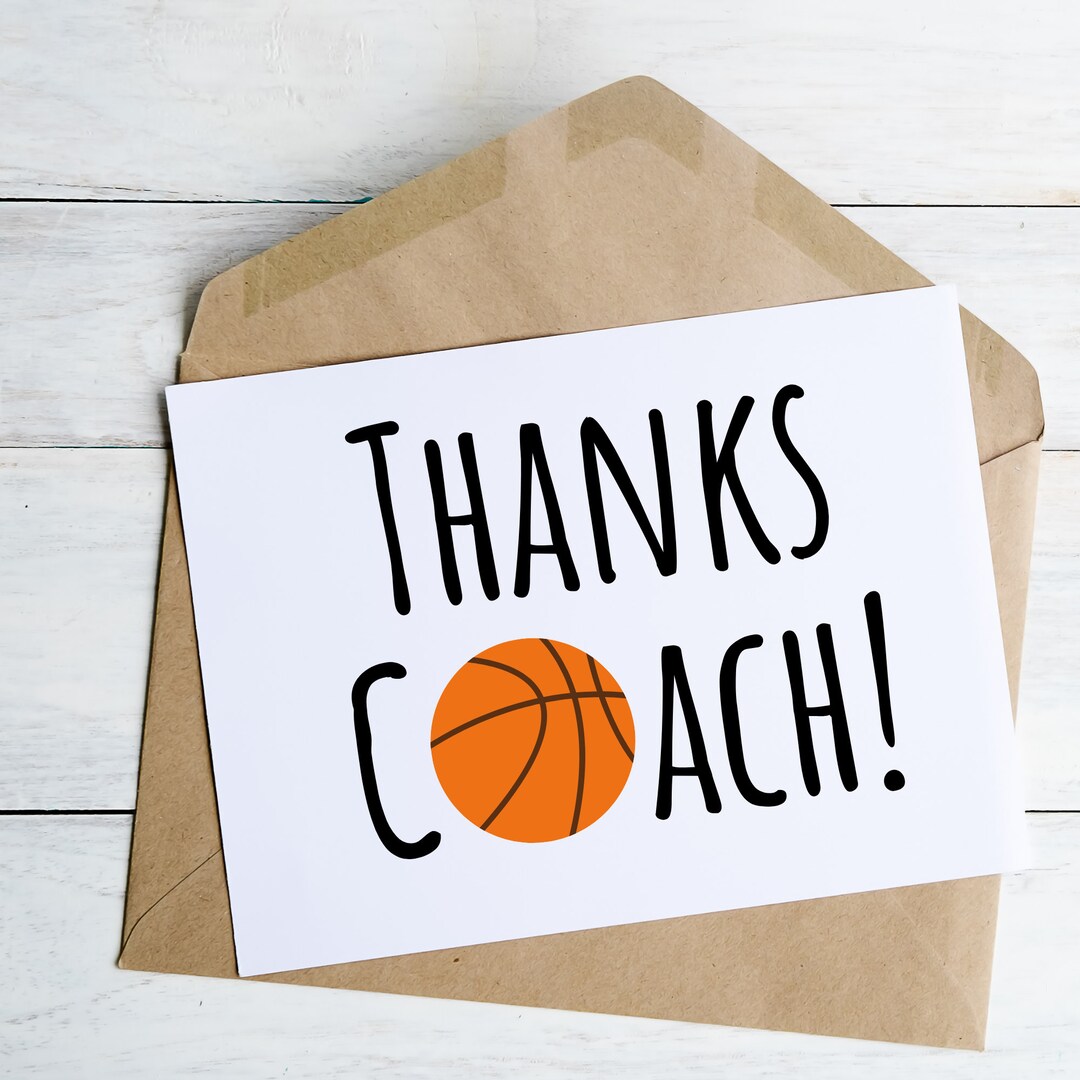 Thank You Card for Basketball Coach Gift Girls Basketball Coach Card ...