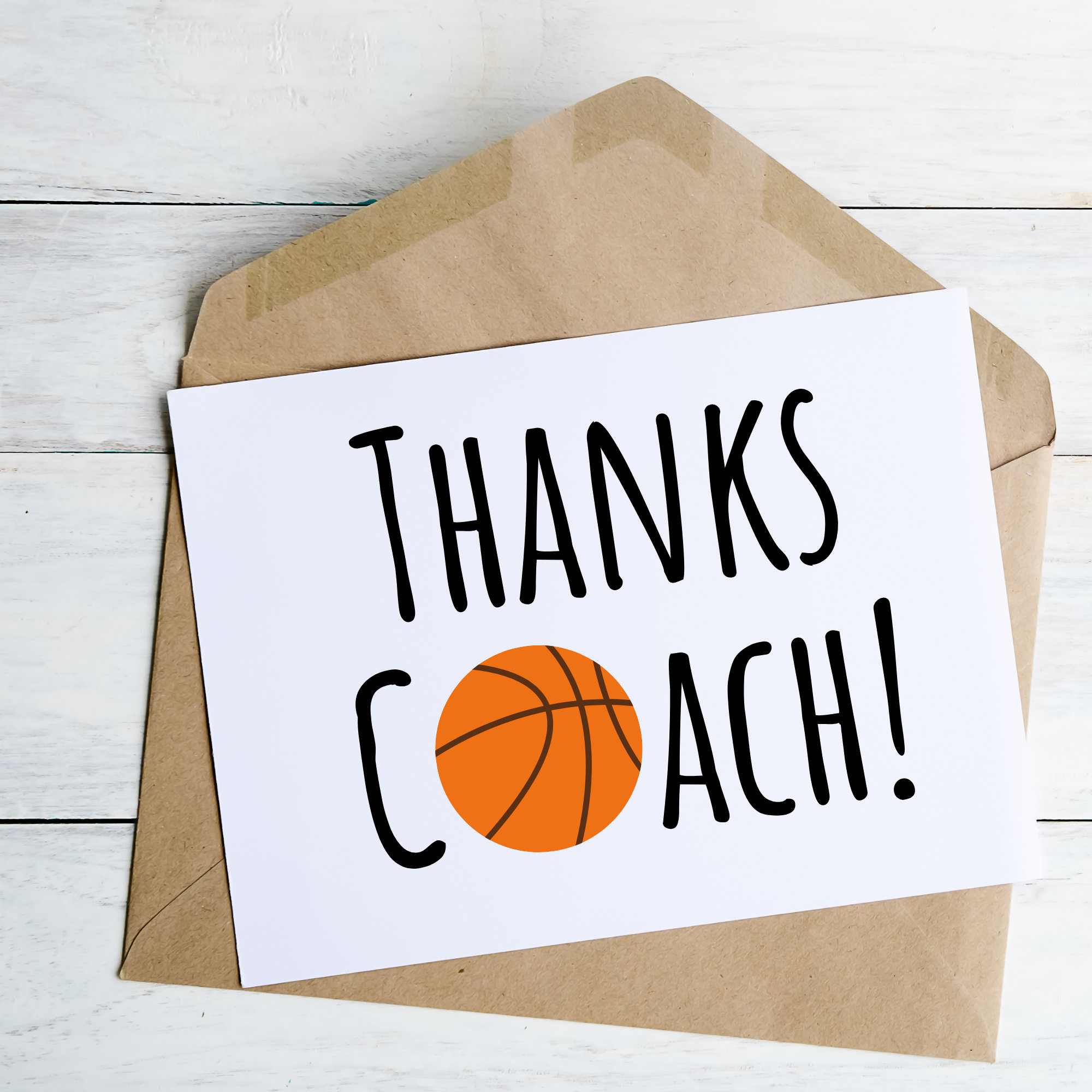 Thank You Card for Basketball Coach Gift Girls Basketball Coach Card ...