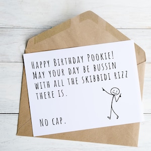 Funny Teen Slang Birthday Card: Pookie Bussin, Gift for Teenager ...