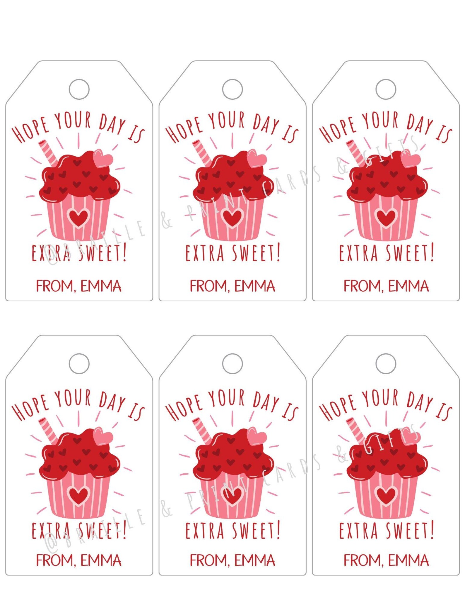 Editable Valentines Day Gift Tags for Students Printable Classroom ...
