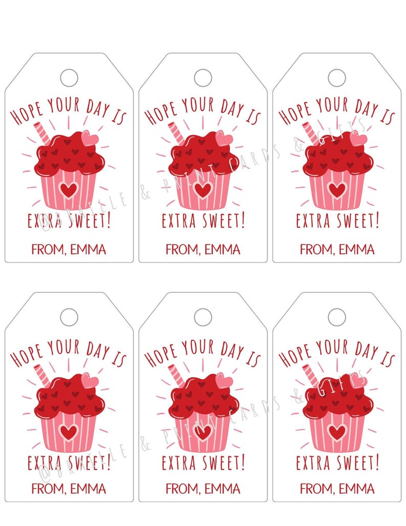 Editable Valentines Day Gift Tags for Students Printable Classroom ...