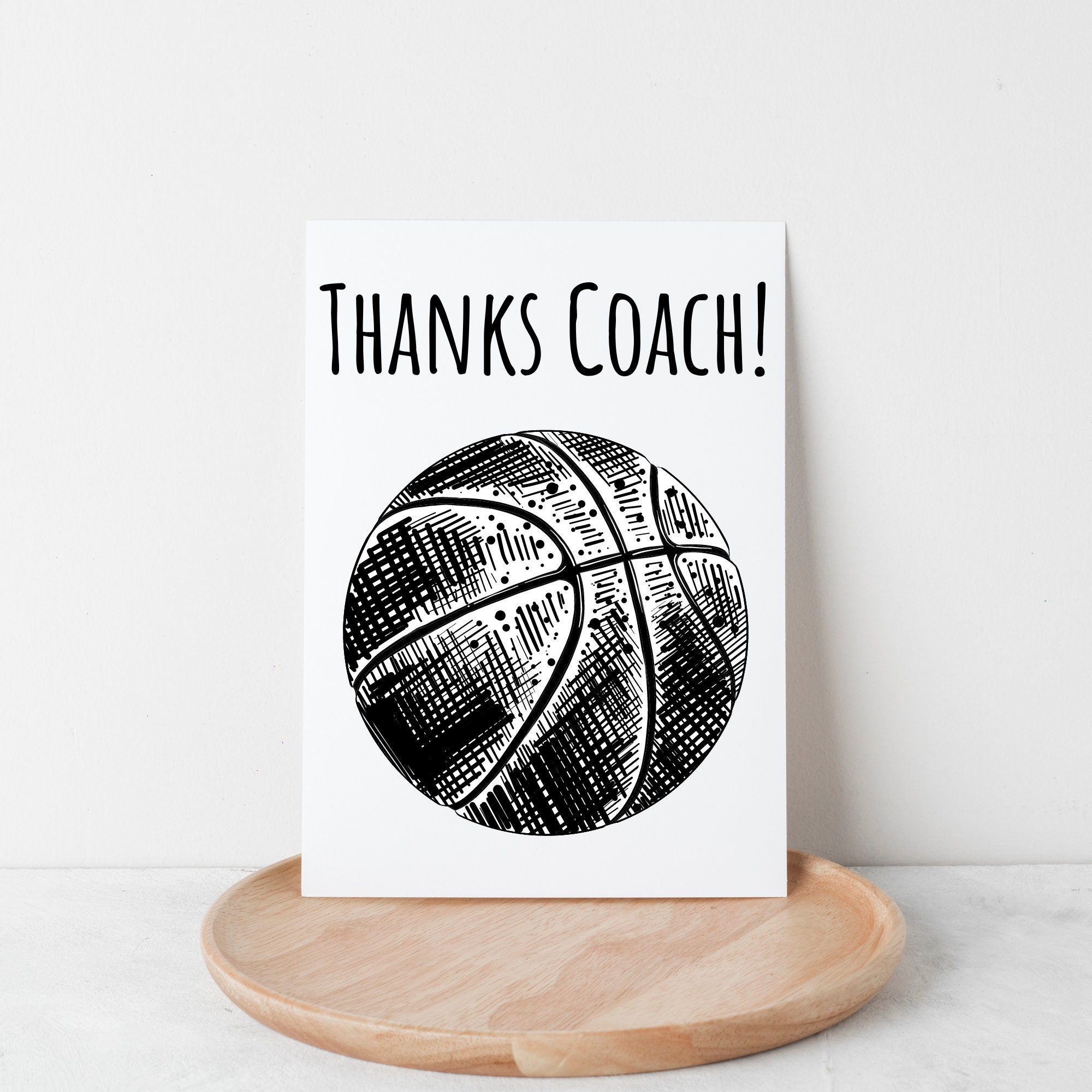 Thank You Card for Basketball Coach Gift Girls Basketball - Etsy