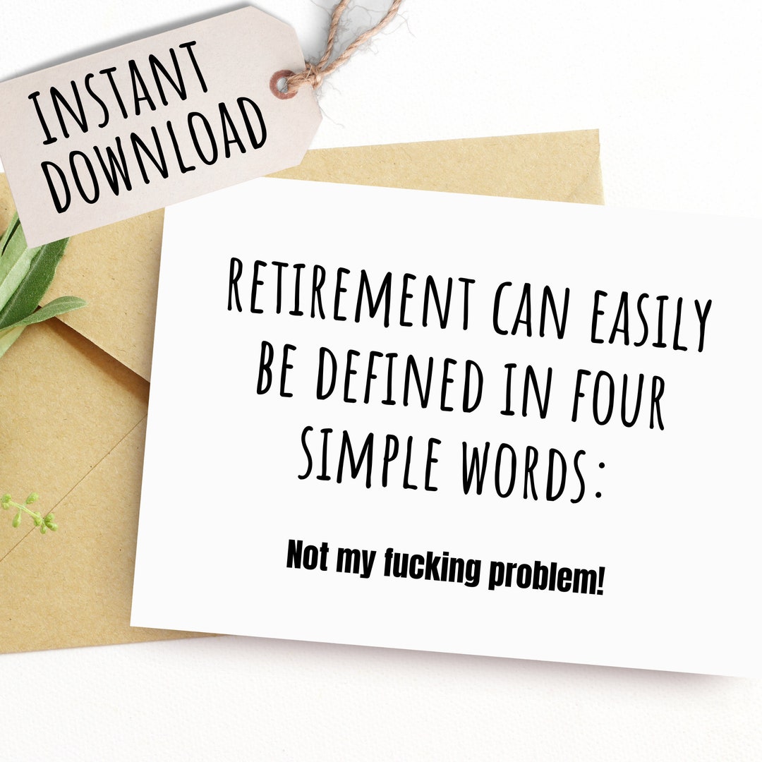Funny Retirement Card Instant Download Printable Card Boss Retiring ...