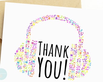 Music Thank You Card - Etsy