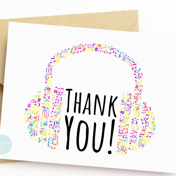 Music Teacher Thank You Card Printable - Etsy