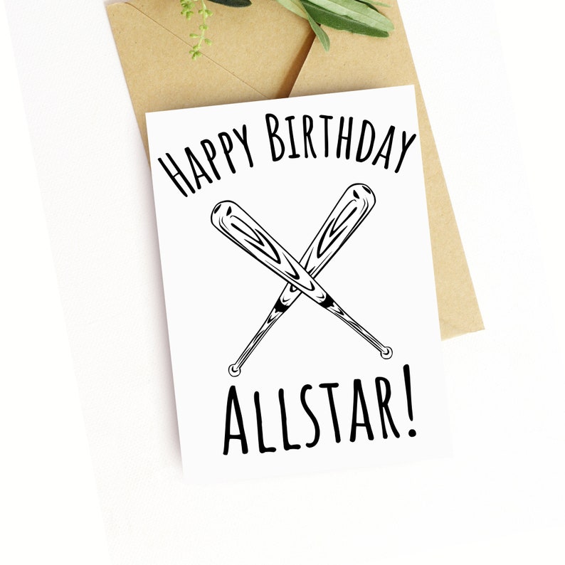 Printable Birthday Card for Baseball Player Birthday Card for - Etsy
