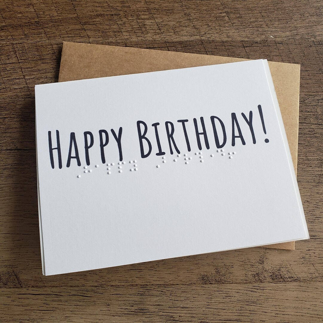 Braille Birthday Card Happy Birthday for Braille Reader Blind Low ...