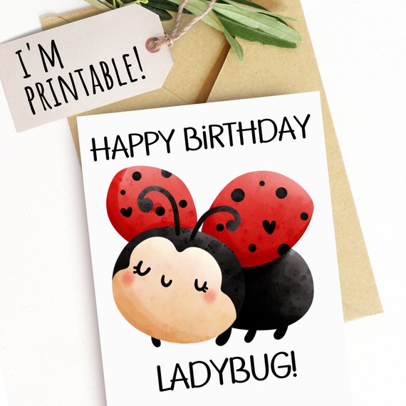 Ladybug Printable Birthday Card