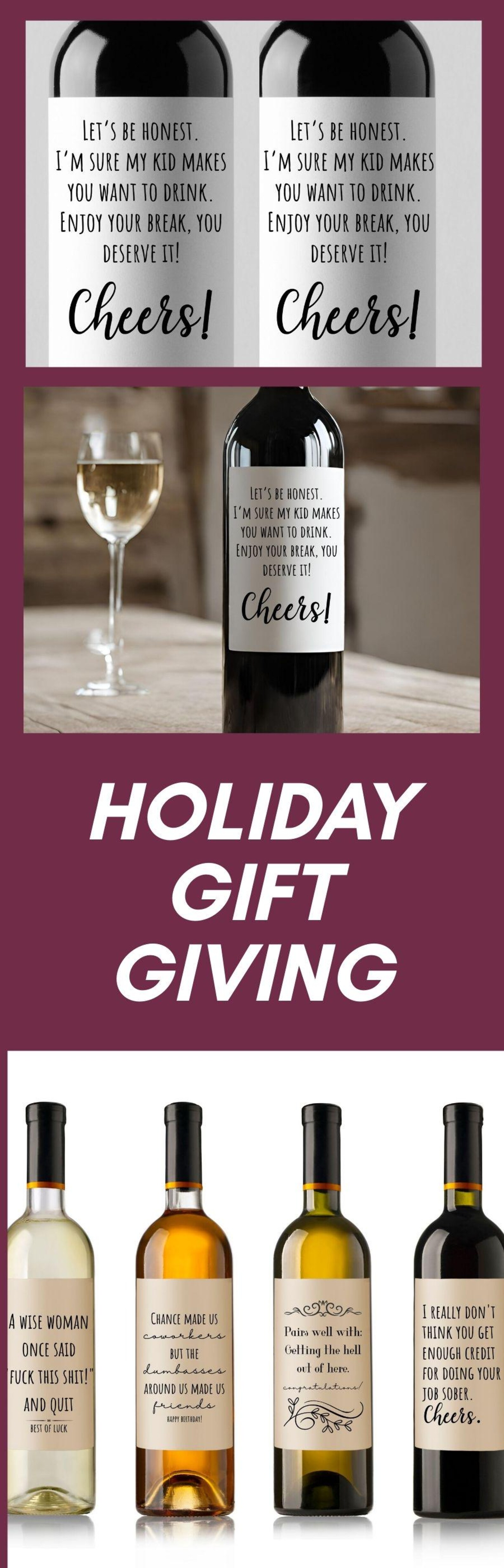 Funny Teacher Wine Label School Staff Appreciation Gift for Wine Lover ...