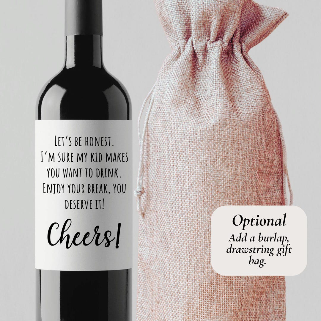 Funny Teacher Wine Label School Staff Appreciation Gift for Wine Lover ...