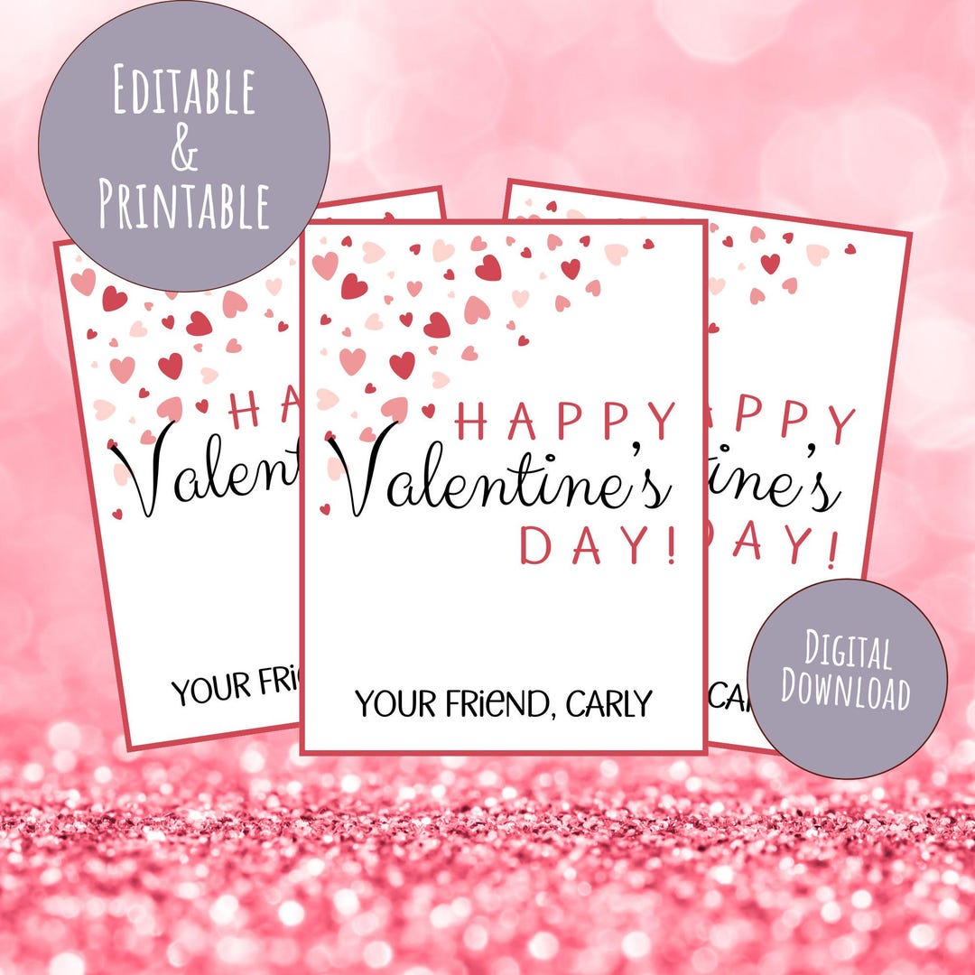 Editable Valentines Day Postcard for Students Printable Classroom ...