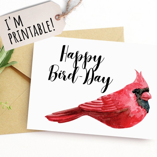 Cardinal Happy Birthday Card - Etsy
