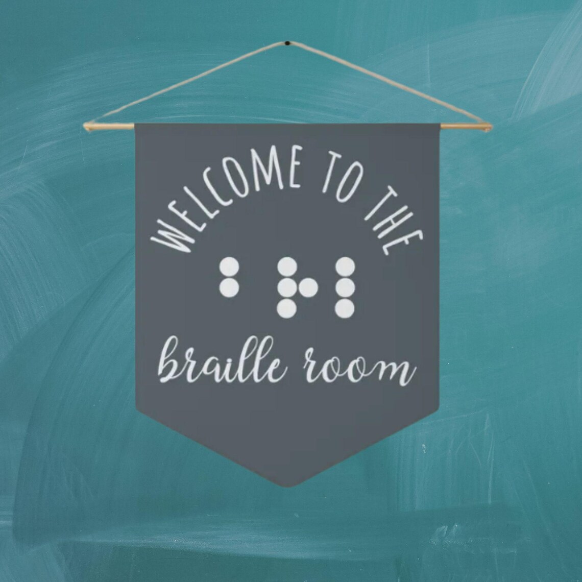 Customizable Braille Room Wall Decor Pennant TVI Back to School ...