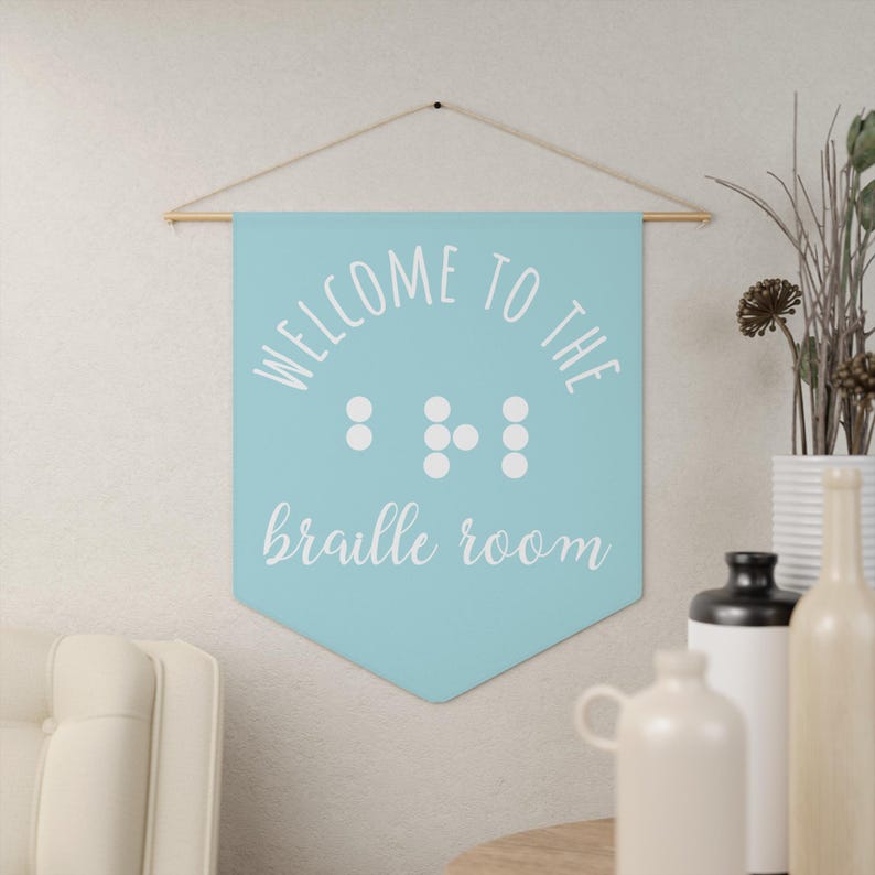 Customizable Braille Room Wall Decor Pennant TVI Back to School ...