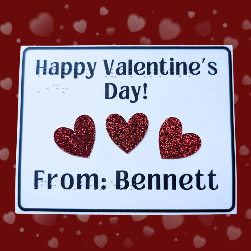 Braille Cards Valentines - Etsy