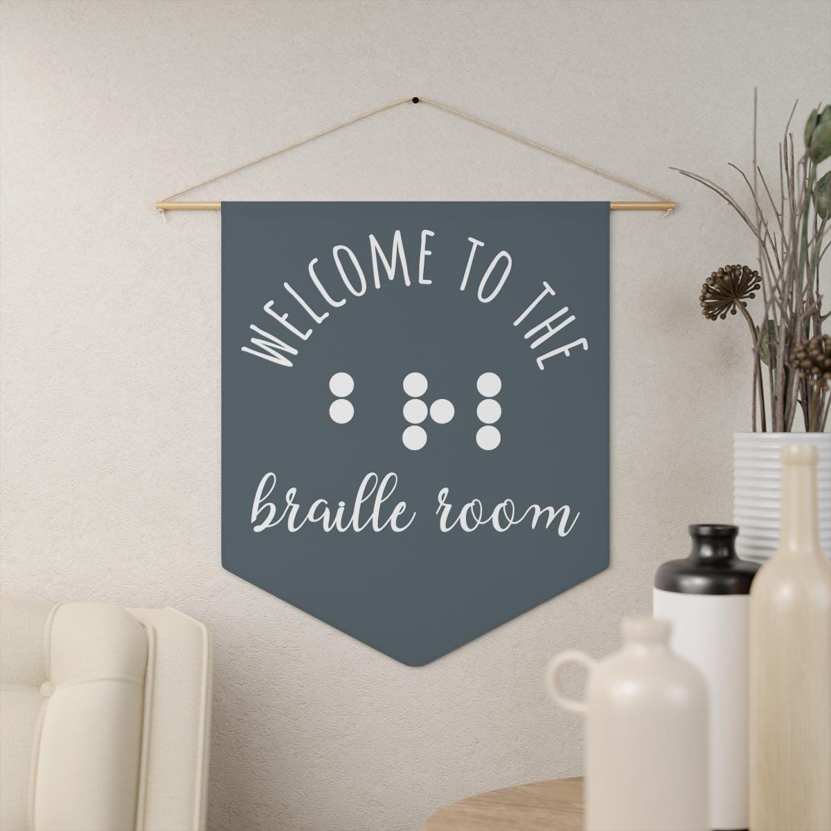 Customizable Braille Room Wall Decor Pennant TVI Back to School ...