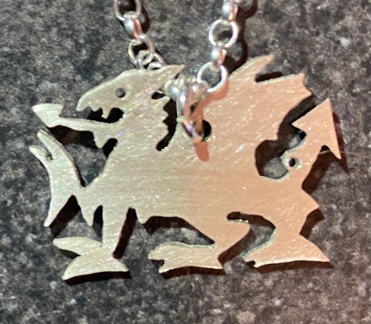 Sterling Silver Welsh Dragon Pendant - Etsy