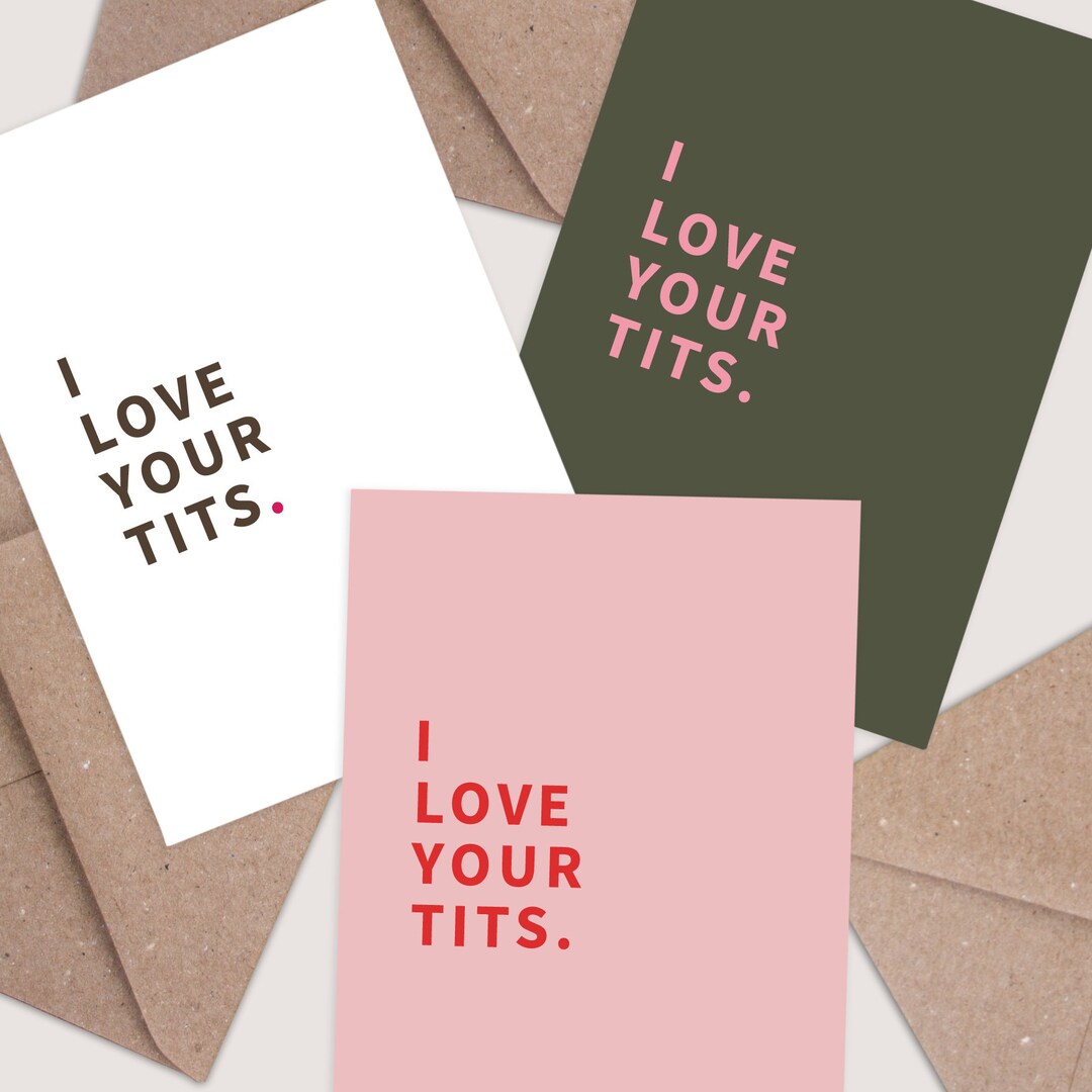 I Love Your Tits Rude Anniversary Card Funny Birthday Card Wife