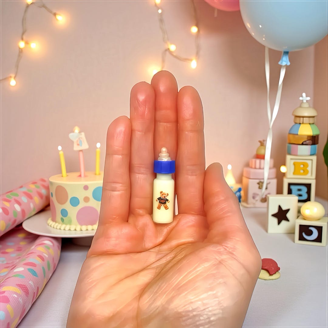 Teddy Bear Miniature Micro Baby Doll Glass Bottle - Etsy