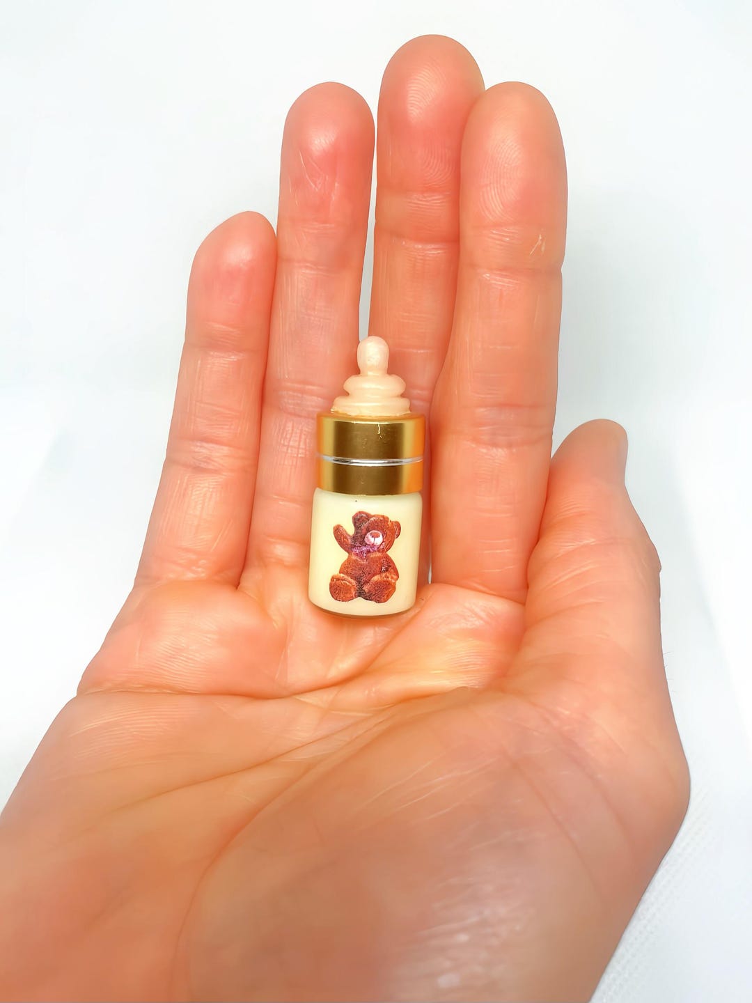 Teddy Bear Mini Micro Baby Doll Glass Bottle - Etsy