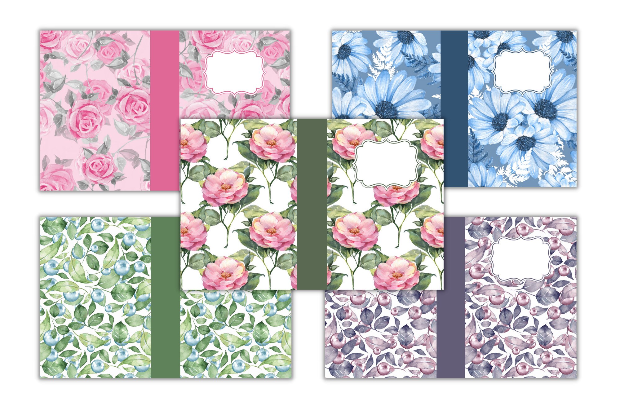 34 KDP Floral Book Covers, Flower Pattern Notebook Covers, 4 KDP ...