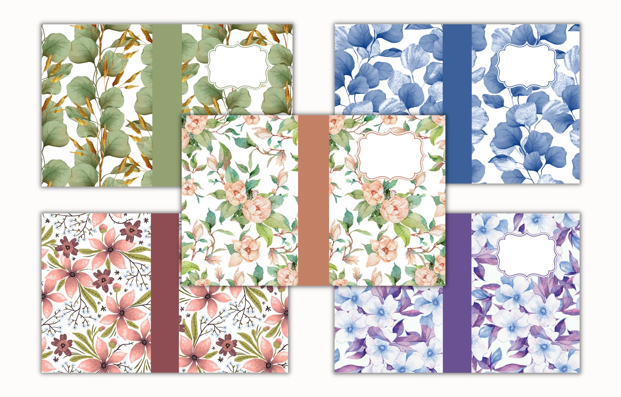 34 KDP Floral Book Covers, Flower Pattern Notebook Covers, 4 KDP ...