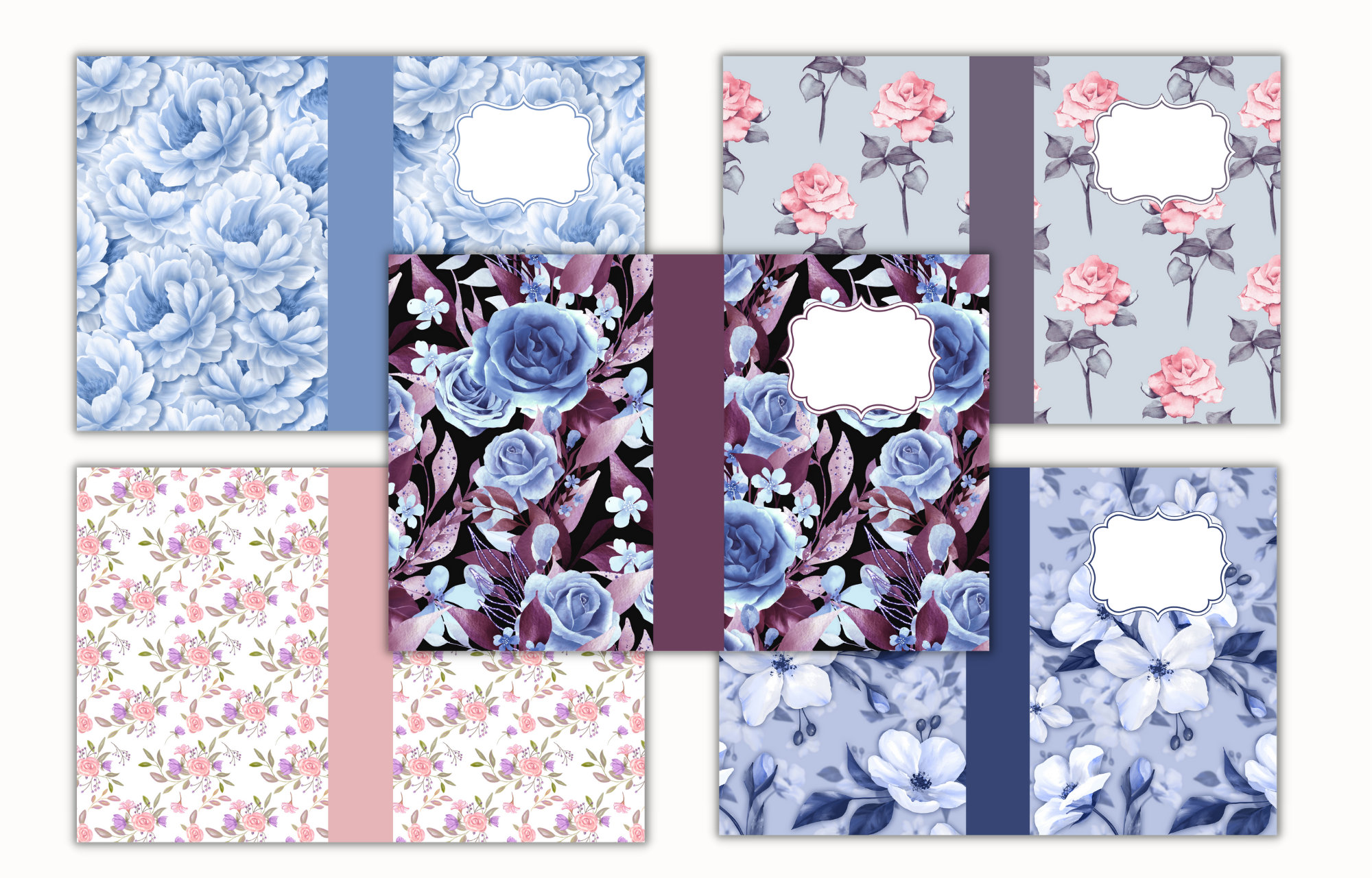 34 KDP Floral Book Covers, Flower Pattern Notebook Covers, 4 KDP ...