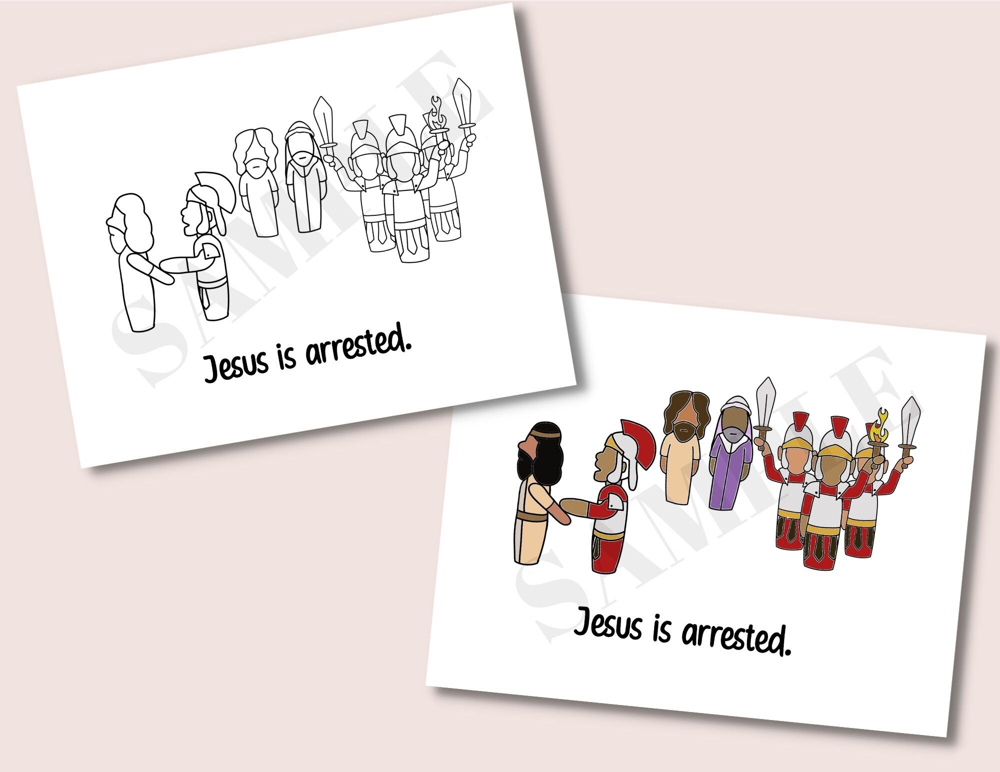 Easter Story Coloring Sheets, Crucifixion and Resurrection for Kids ...