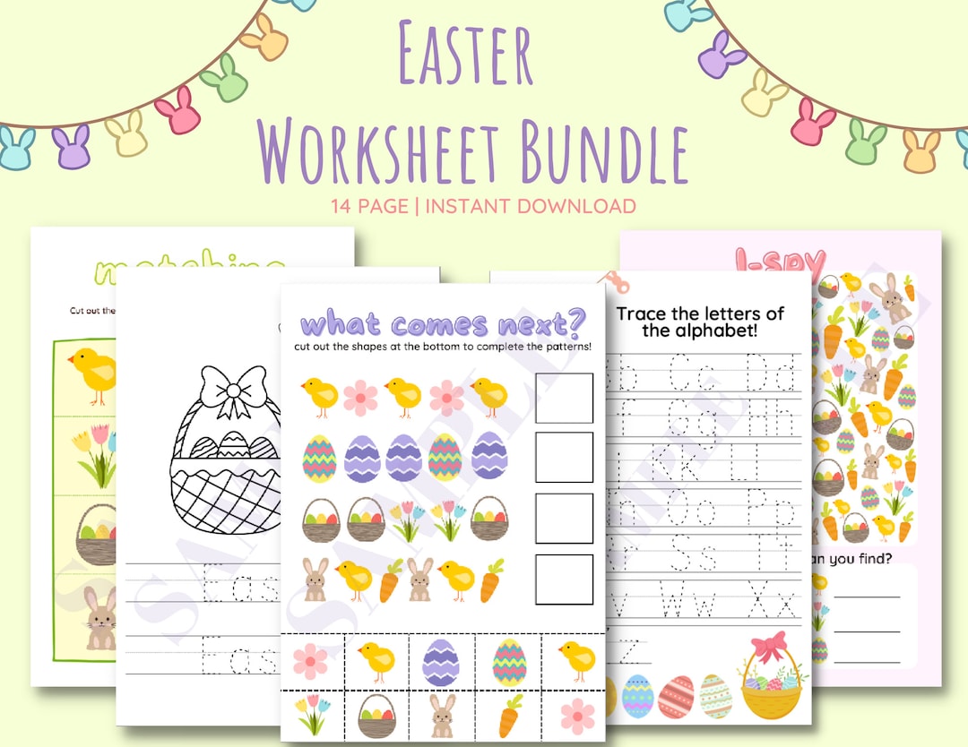 Easter Worksheet Bundle, Easter Workbook, Easter Busybook, Pre-k ...