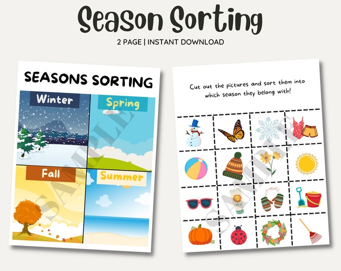 Seasons Sorting Activity: Preschool Printable (digital Download) - Etsy ...