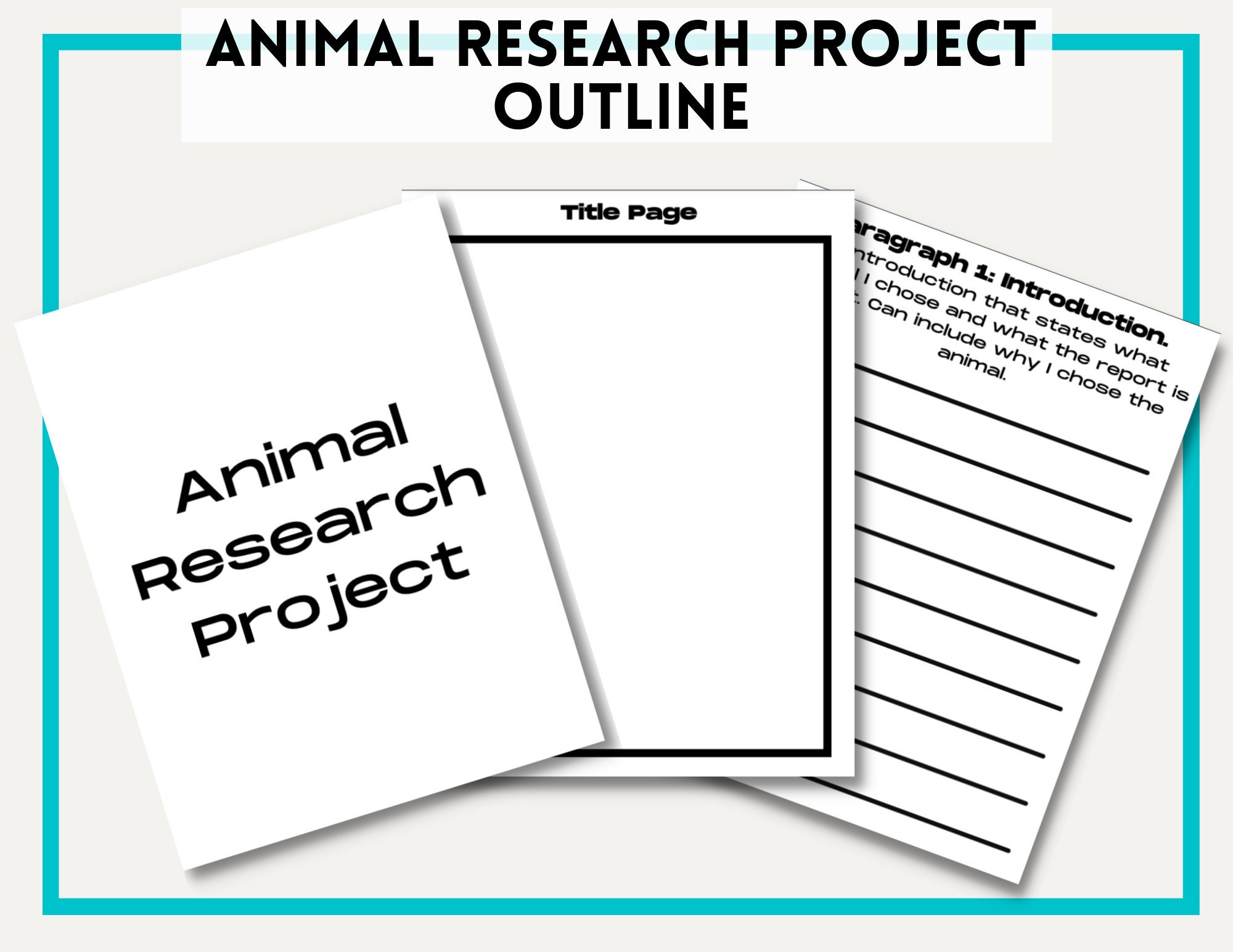 Animal Research Project Outline, Homeschool Research Project ...