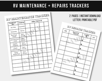 Rv Maintenance Log - Etsy