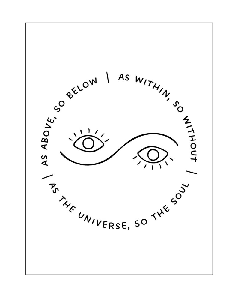 As Above so Below Printable Wall Art | Spiritual Phrase Digital Print ...