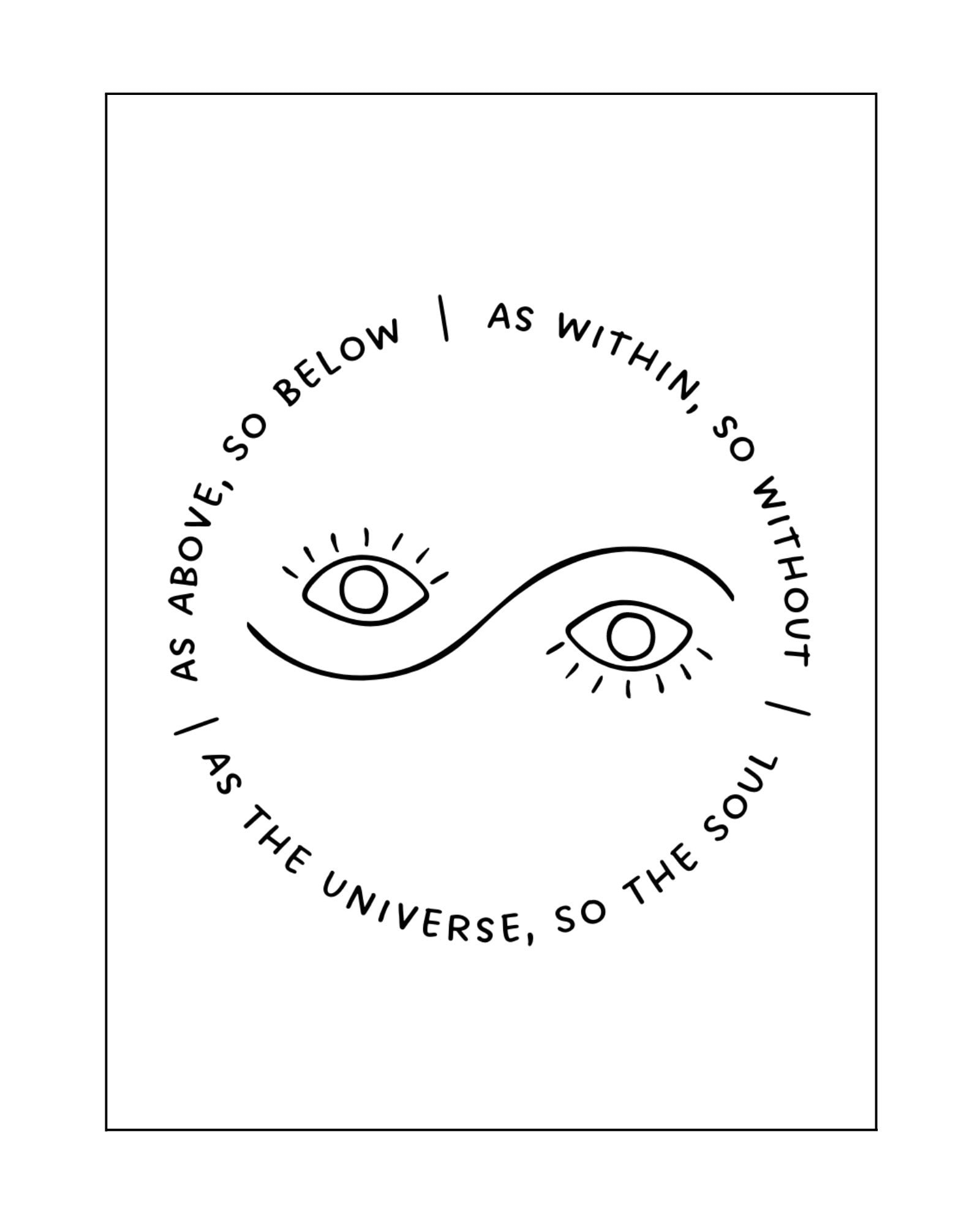As Above so Below Printable Wall Art | Spiritual Phrase Digital Print ...