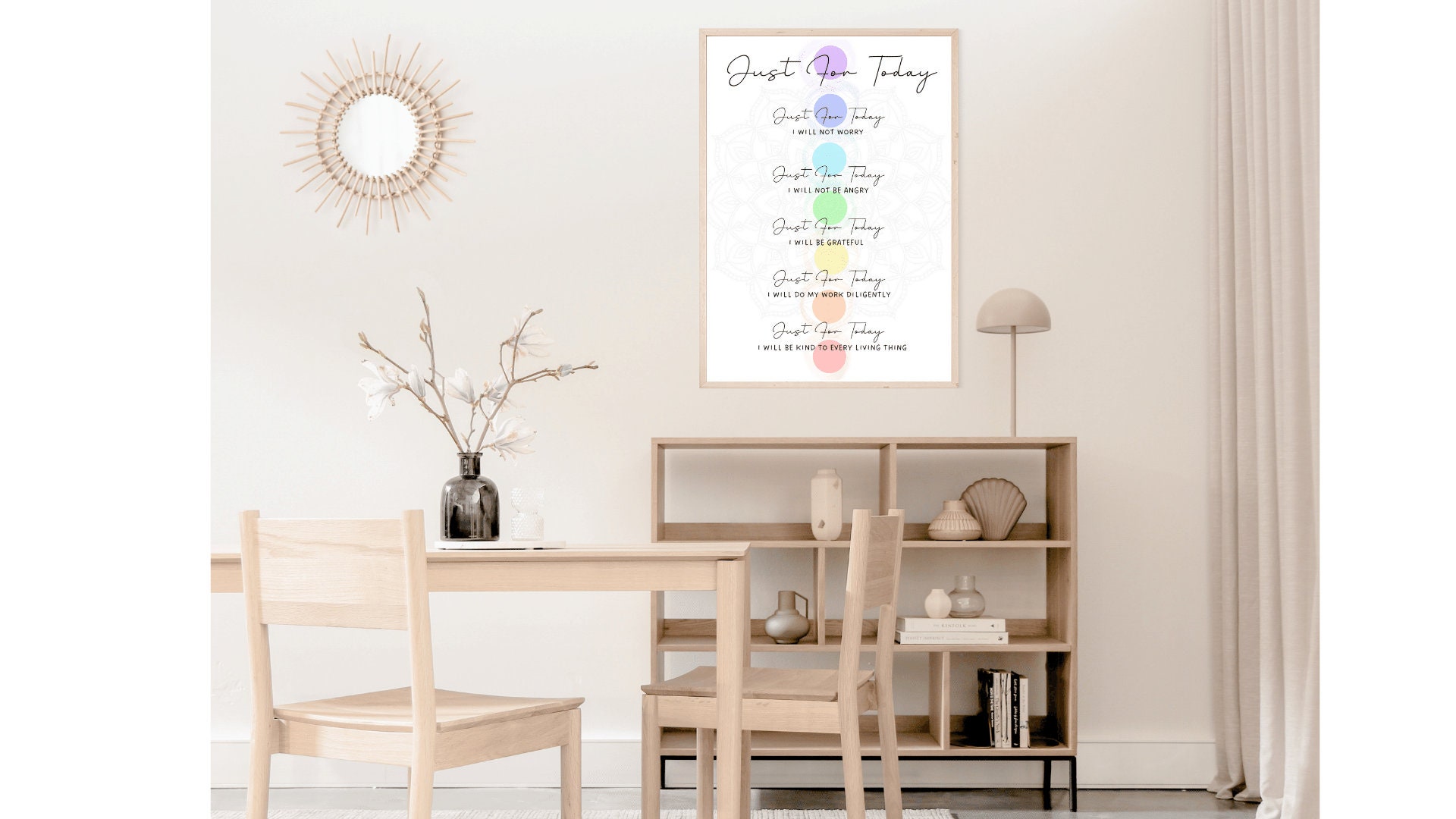 Just for Today Reiki Poster | Reiki Phrase Digital Download | Reiki ...