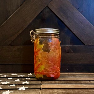 Custom Fall Autumn Thanksgiving Leaf Lantern/candle Mason Jar ...