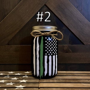 Custom American Flag Mason Jar Design W/ First Responder Line - Etsy